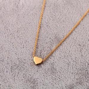 Small Gold Heart Pendant Chain Necklace on Luulla