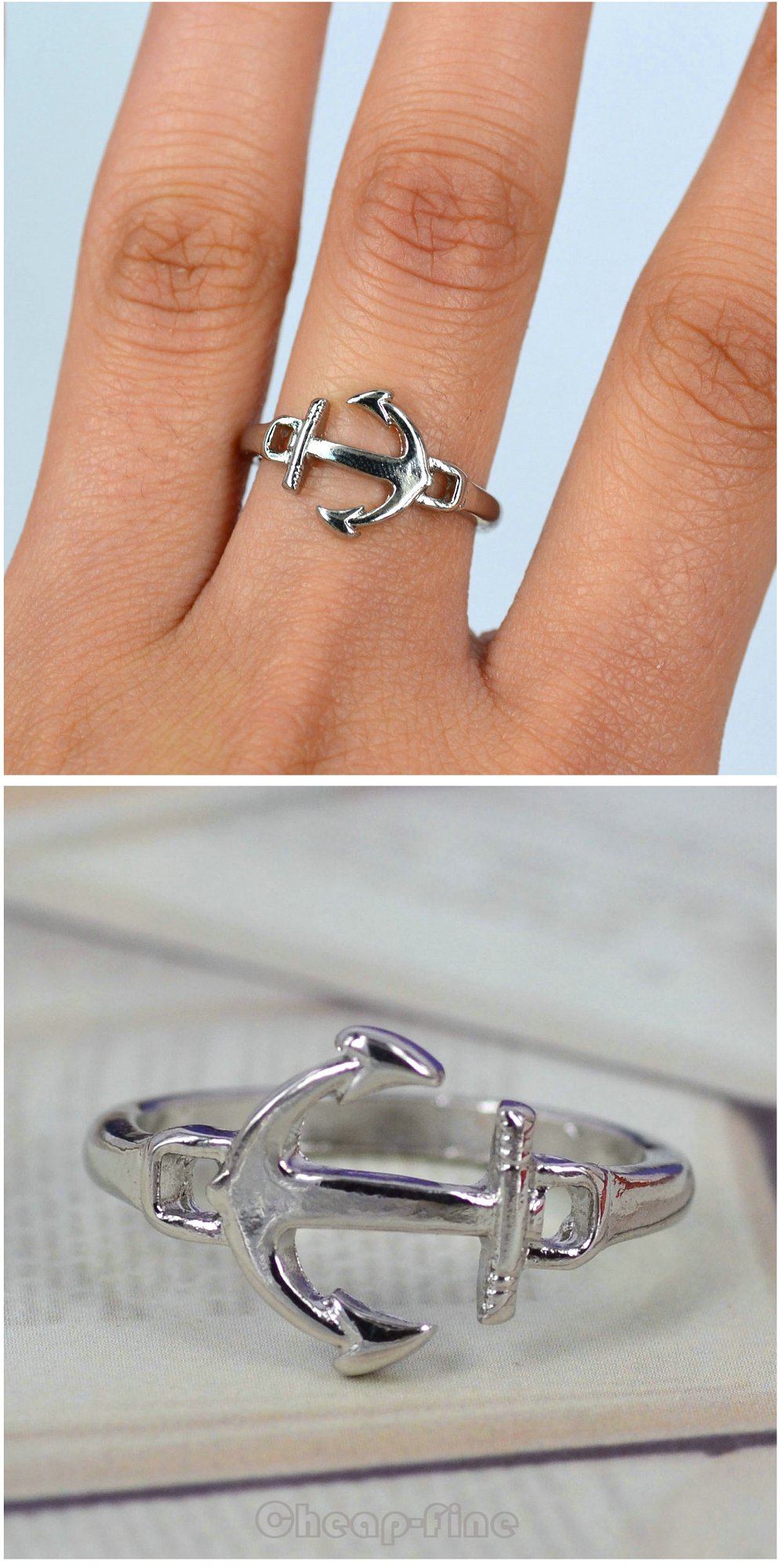 Cute Silver Anchor Ring Friendship Share With Girls Friends, Size7 on ...